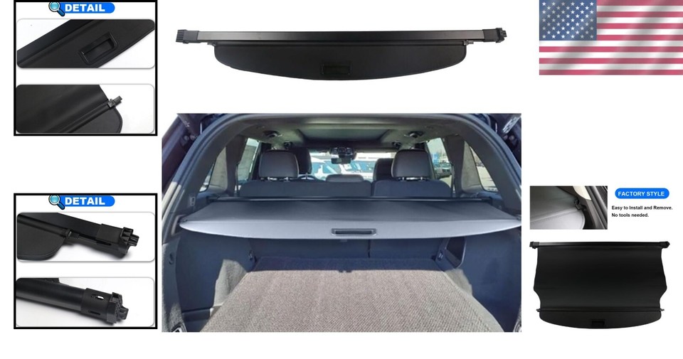 2023-2025 Jeep Grand Cherokee Cargo Cover - Factory Style Black Privacy ...