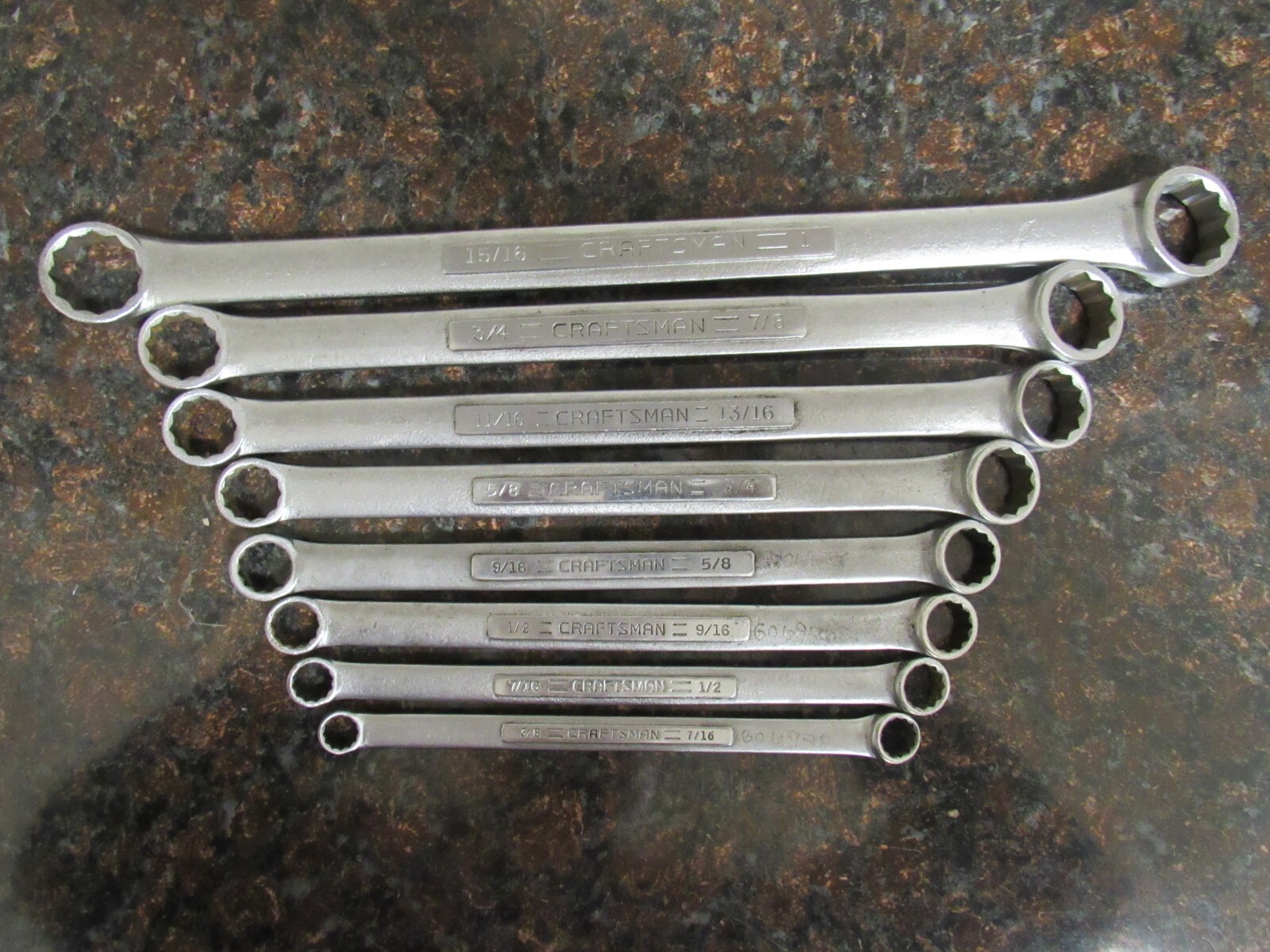 Craftsman USA 8 Pcs Extra Long Box Wrench Set: 3/8 - 1", VV Series, I# ...