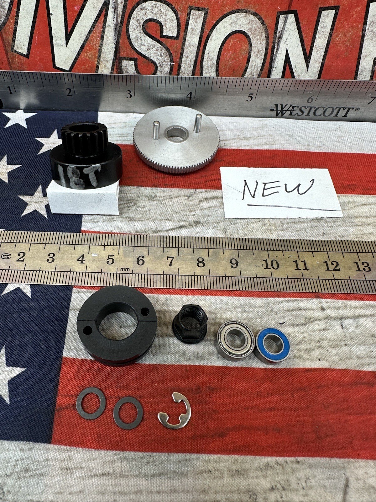 RC NITRO FLYWHEEL Flywheel / Shoes / Bearings / Bell W/ 18t Pinion Gear ...