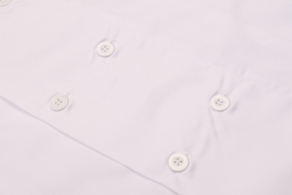 Chef Jacket PLASTIC BUTTON Short Sleeve Coat Black White Unisex Chefs ...