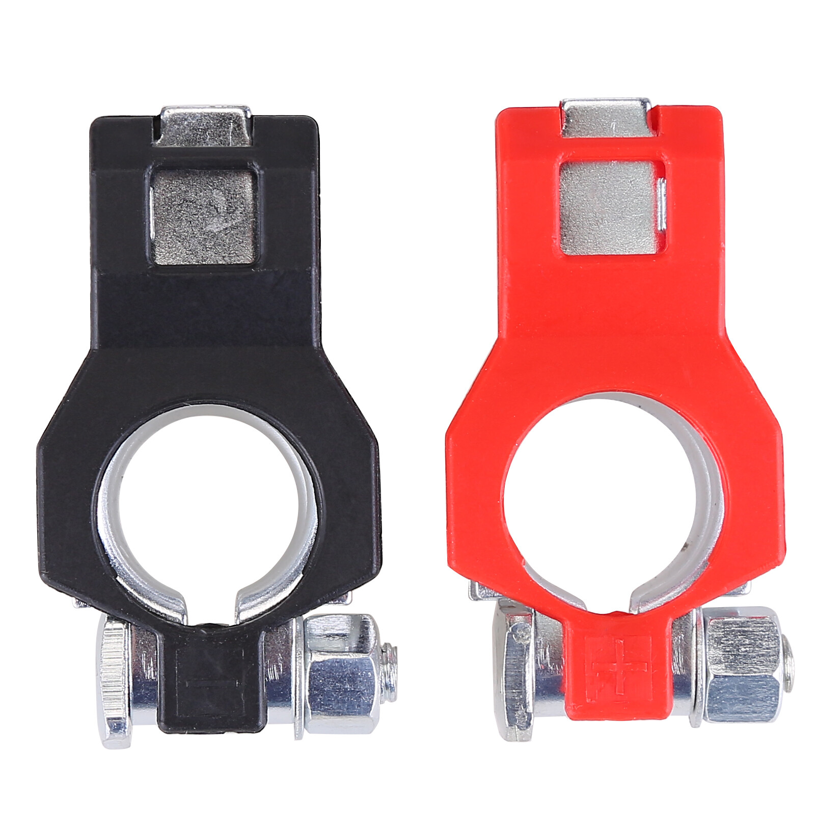 CAR BATTERY TERMINAL CLAMP CONNECTORS POSITIVE NEGATIVE RELEASE ...