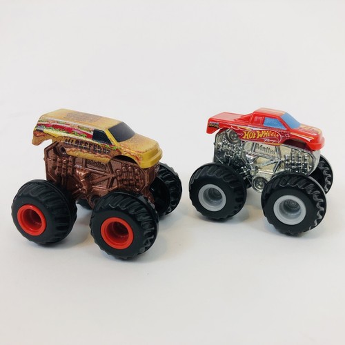 Hot Wheels Monster Jam Set 2 Mighty Minis All Beefed Up & Racing Die ...