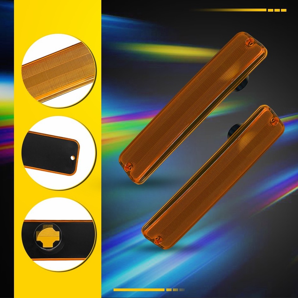 Set of 4 For Jeep CJ5 CJ6 CJ7 Front Rear Amber Red Side Marker Light ...