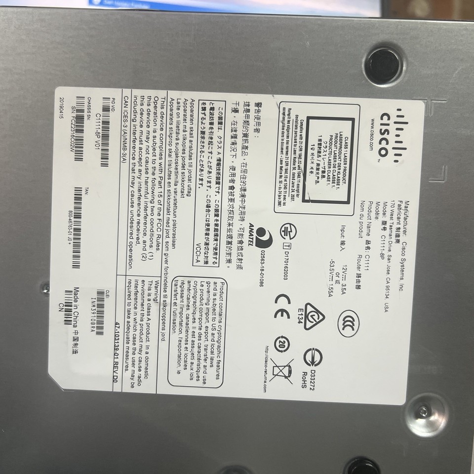 Cisco ISR 1100 Series C1111-8P V01 Integrated Services Router | eBay UK