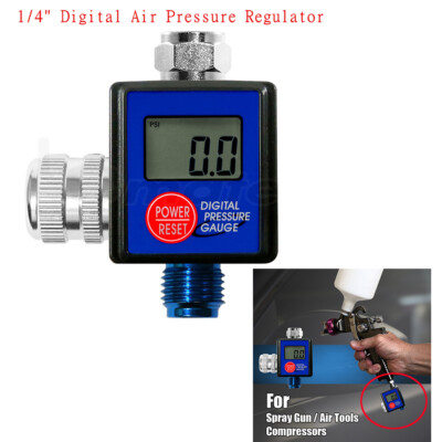 1/4" Digital Air Pressure Gauge Regulator PSI Bar Kpa KG/CM² For Spray ...