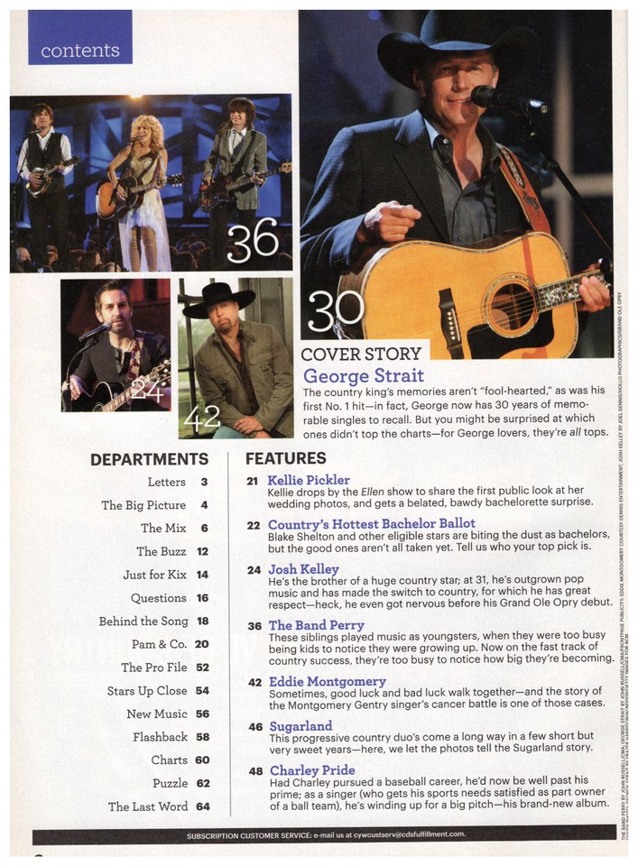 Country Weekly Magazine March 28 2011 George Strait The Band Perry ...