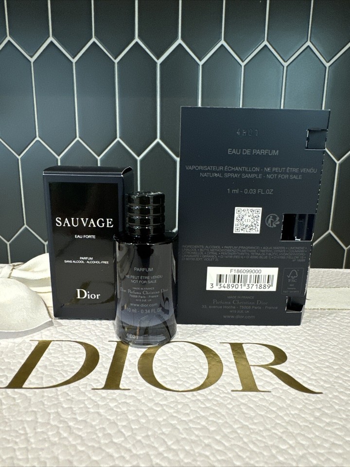 CHRISTIAN DIOR Sauvage Eau Forte Parfum Men Mini Splash + Sauvage EDP 1 ...