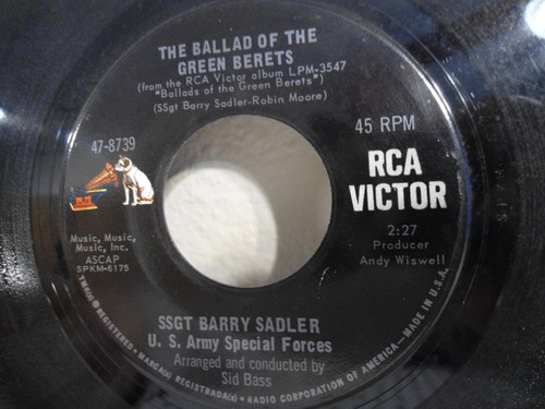 SSgt Barry Sadler 45 PS The Ballad Of The Green Berets 1966 Original ...
