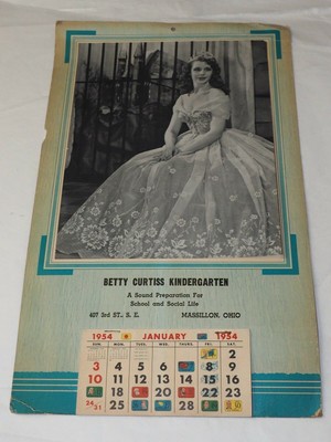 Wonderful 1954 Betty Curtiss Kindergarten Calendar Massillon Ohio 9.5 ...