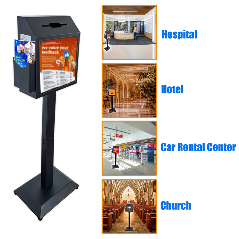 Suggestion Box with Stand, Floor Standing Offering Box with Combination ...