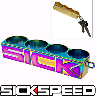 NEO CHROME SICK FOUR (4) FINGER RING KEY RING/CHAIN FOR CAR/TRUCK ...