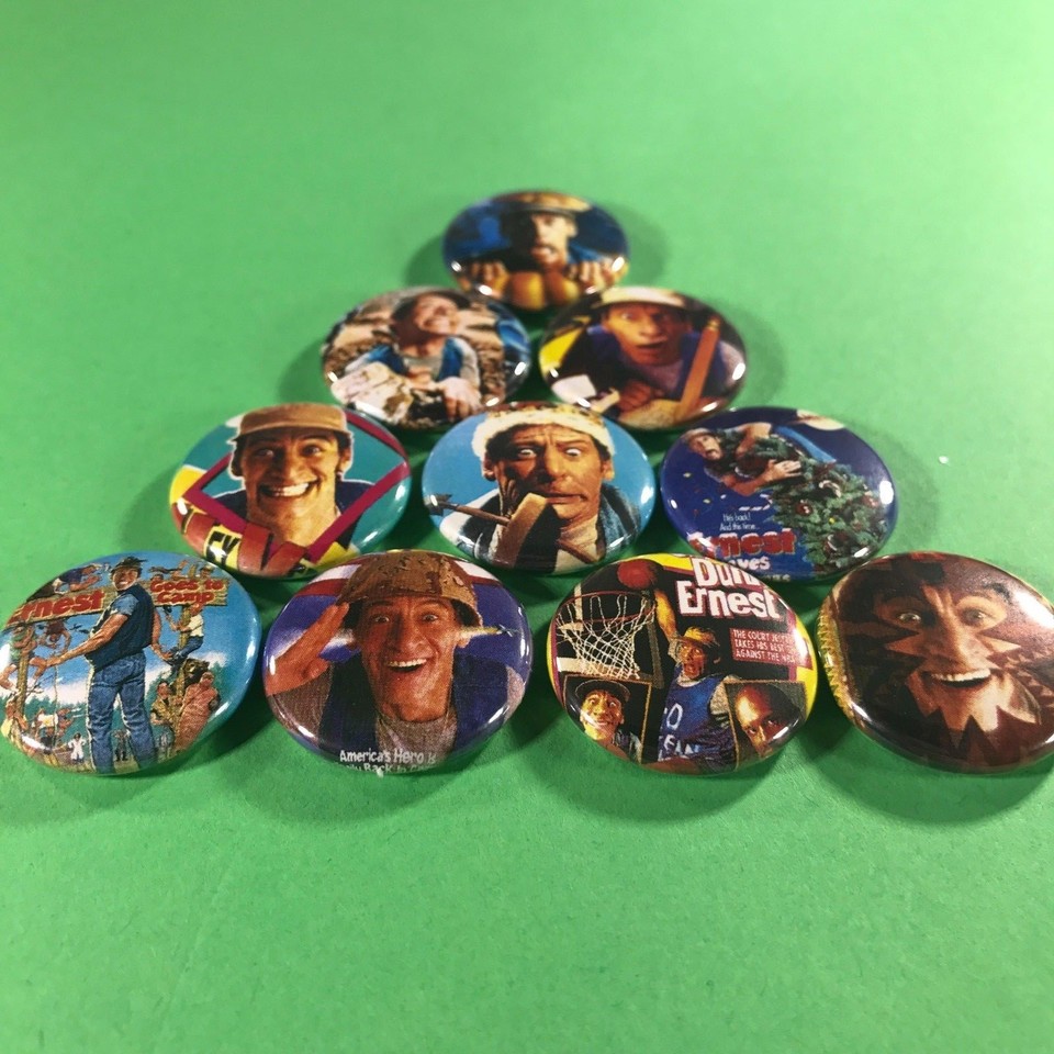 Ernest 1" Button Pin Set Jim Varney Hey Vern Comedy Scared Stupid ...