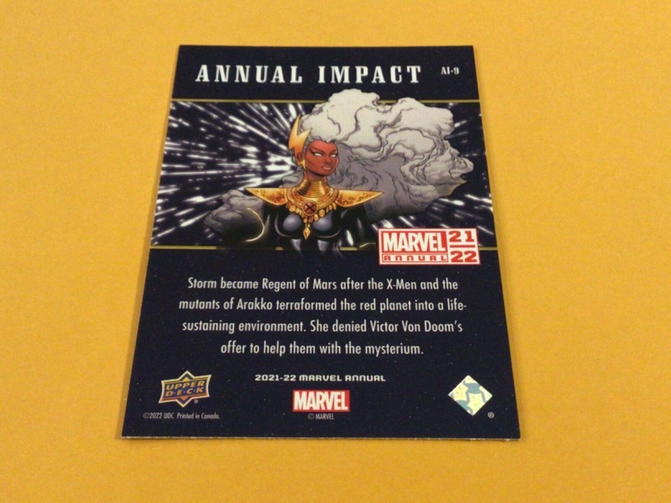 2021-22 UD Marvel Annual Annual Impact Storm #AI-9 Nice | eBay