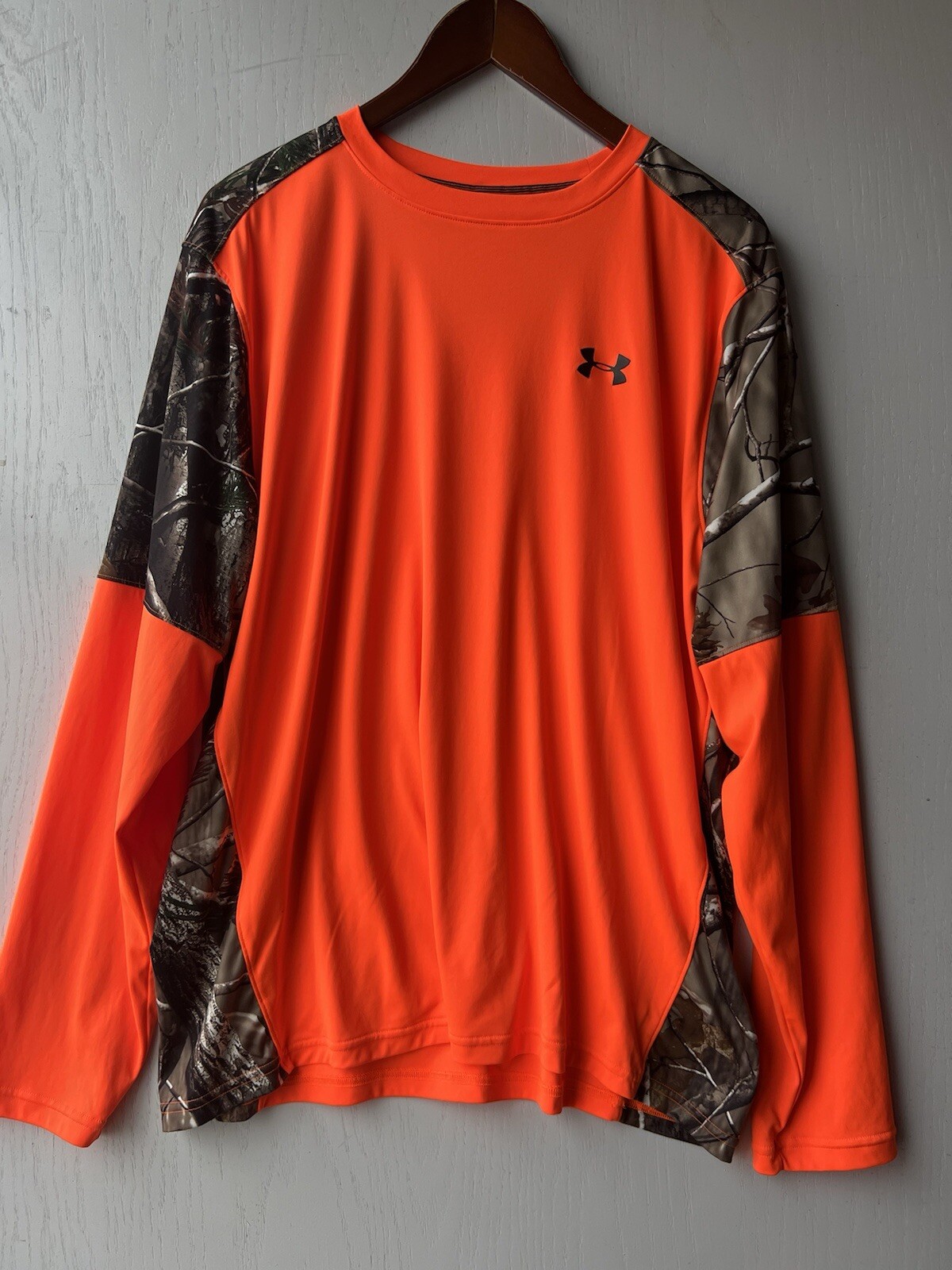 Under Armour Neon Orange Hunt Outdoors Camo Heat Gear… - Gem