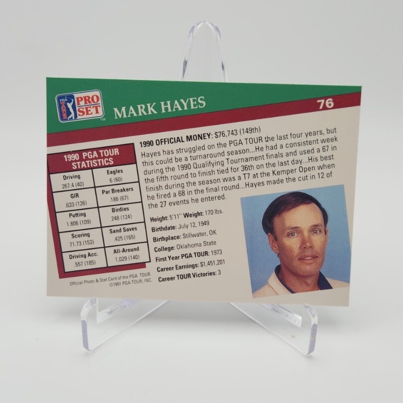 Mark Hayes - 1991 - Pro Set - PGA Tour - #76 | eBay