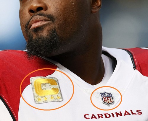 CARDINALS Rodney Hudson 4⭐⭐⭐⭐Star CAMO Salute to Service CAPTAIN PATCH ...