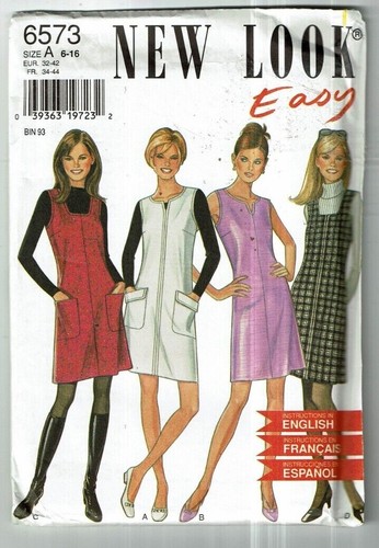 New Look # 6573 Dress or Jumper with Variations Pattern Size: 6-16 UC ...