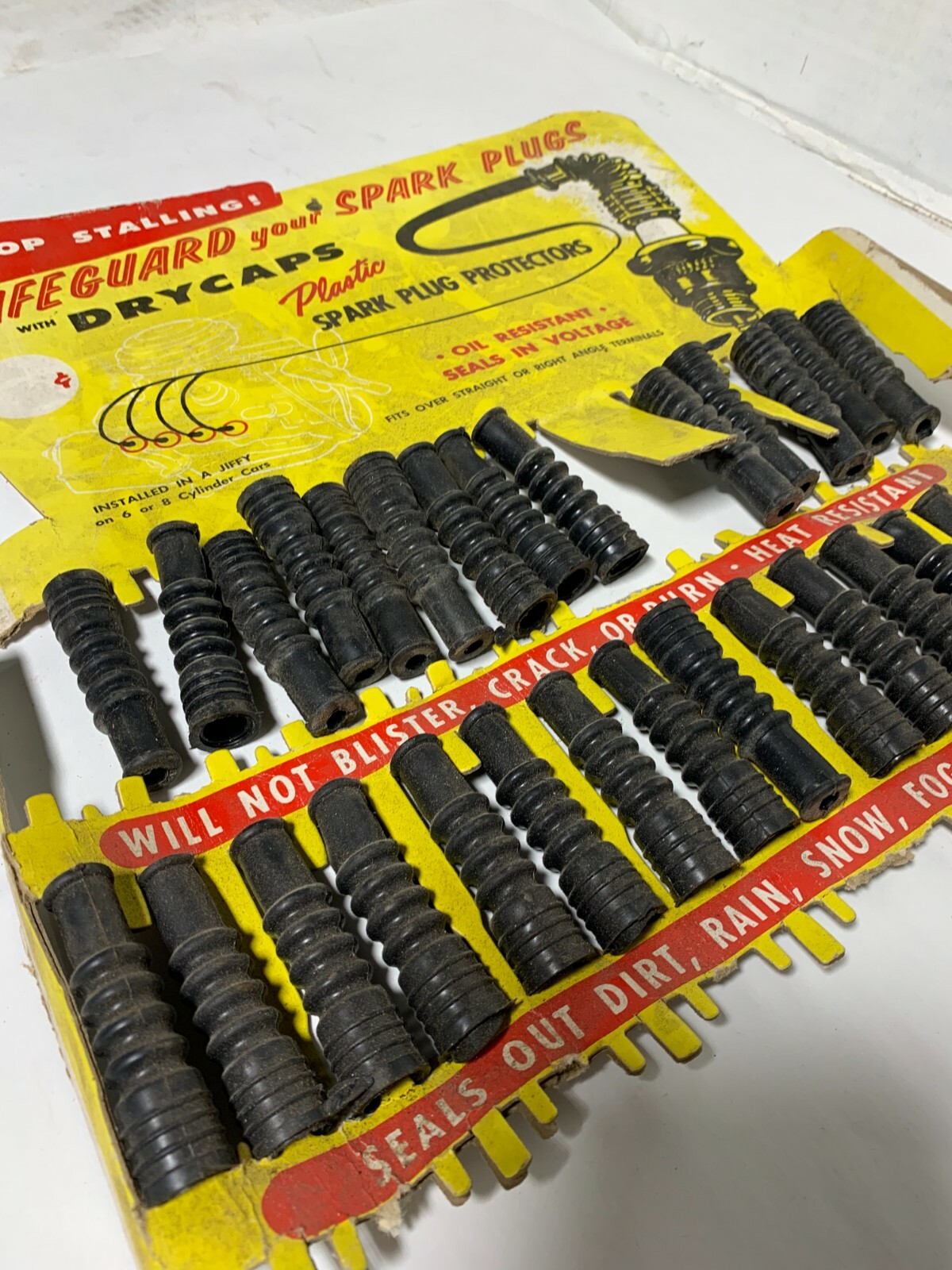 VINTAGE ORIGINAL SAFEGUARD DRYCAPS SPARK PLUG PROTECTORS | eBay