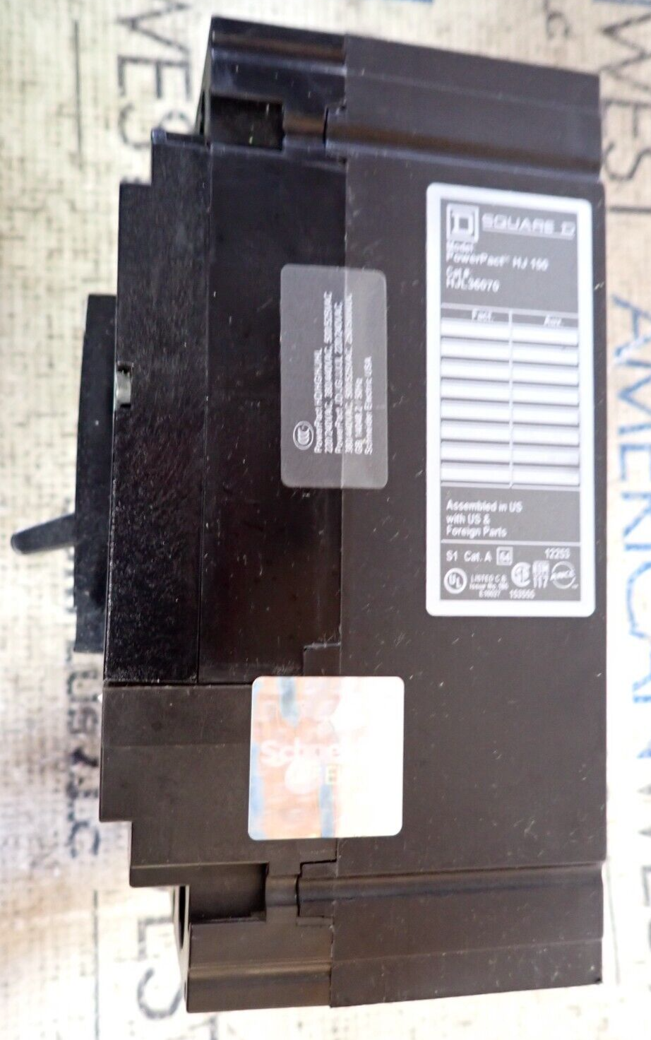 Square D HJL36070 70 Amp 600 VAC 3 Pole PowerPact H Circuit Breaker ...