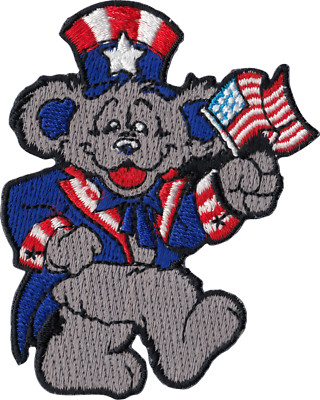 Patch - Grateful Dead Patriotic Jerry Bear With American Flag Iron On ...