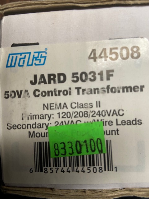 MARS 44508 JARD 5031F Control Transformer 50va | eBay