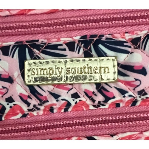 Simply Southern Pink Blue Nylon Crossbody Bag with Adjustable Strap ...