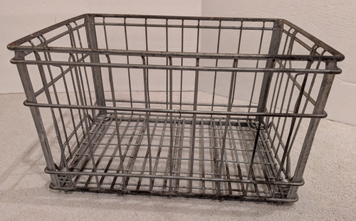 Vintage Borden Dairy Metal Milk Crate 18 3/4 X 12 3/4 Carry Crate Large ...
