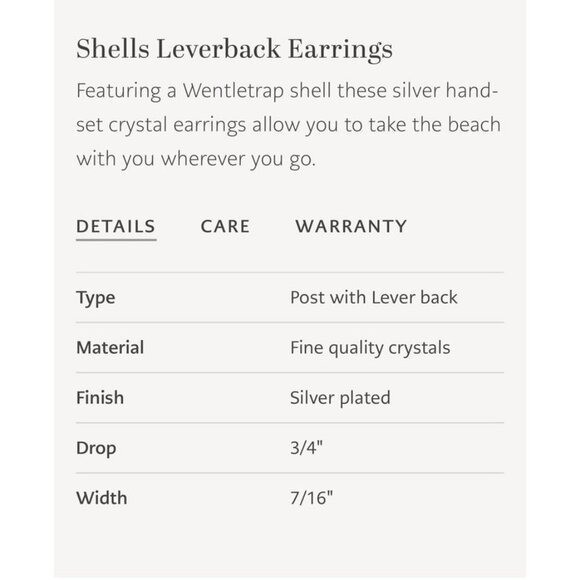 Brighton Shells Leverback Earrings | eBay