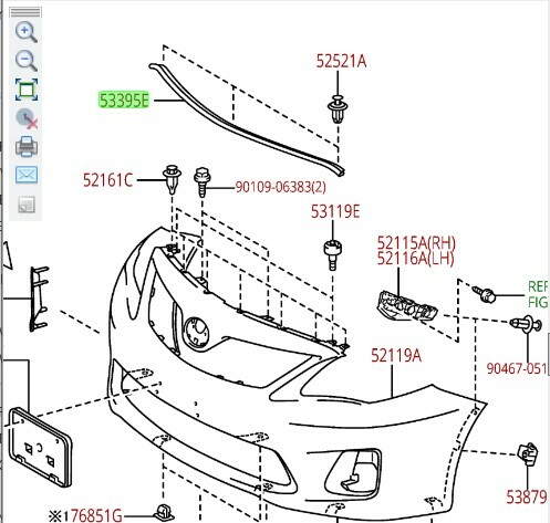 09-13 COROLLA HOOD SEAL HOOD TO BUMPER PANEL 53395-02040 | eBay
