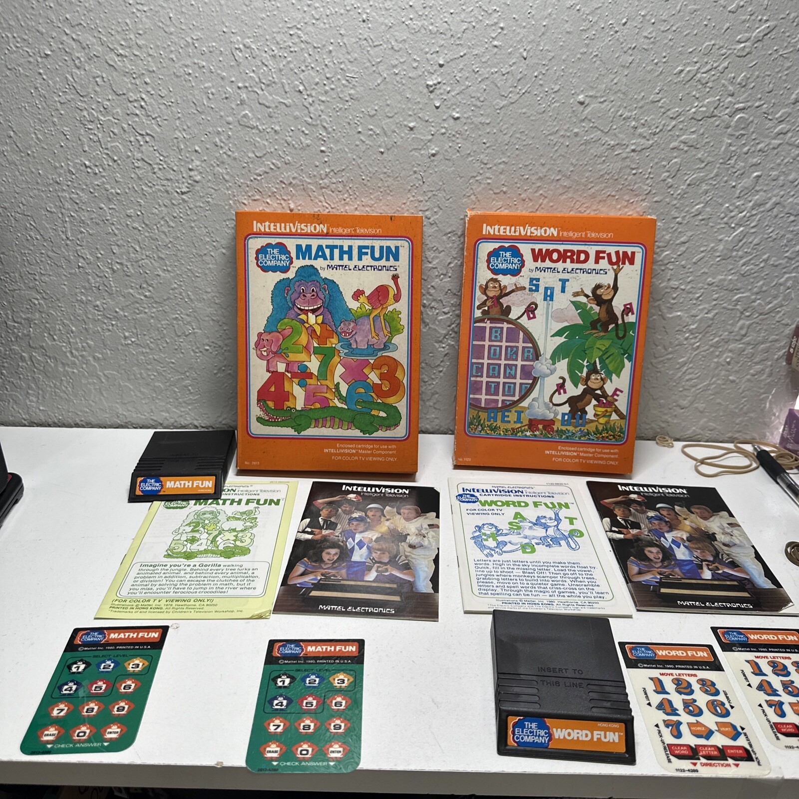 INTELLIVISION By Mattel Games MATH FUN & WORD FUN Lot The Electric ...