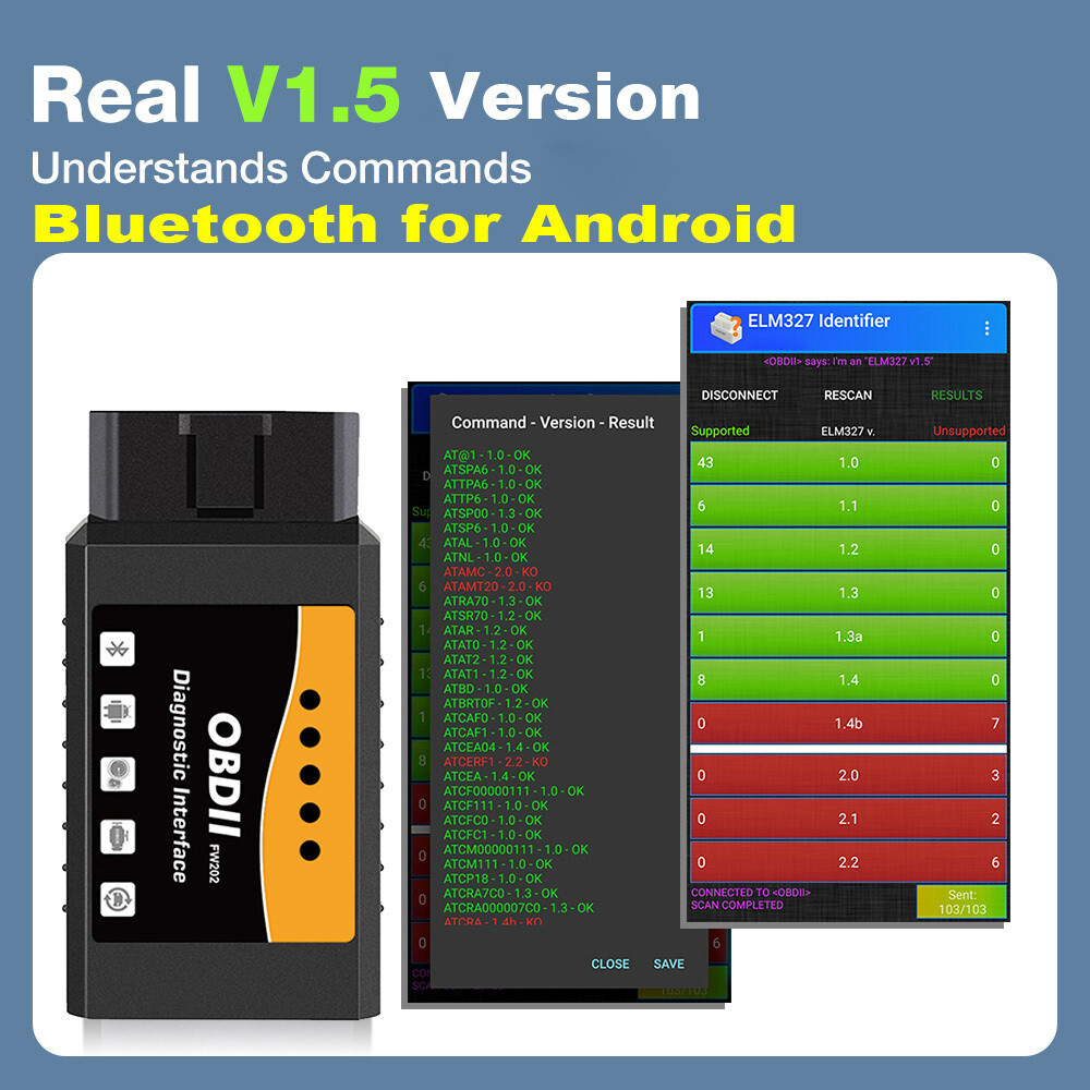 ANCEL Car OBD2 Scanner Code Reader ENGINE EML Diagnostic Tool Bluetooth ...