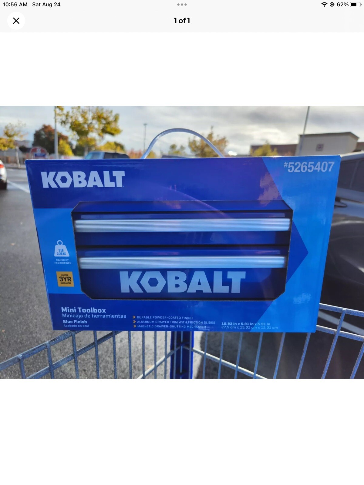 Kobalt Blue Mini Steel Tool Box 25th Anniversary Edition 5265407 (Brand ...