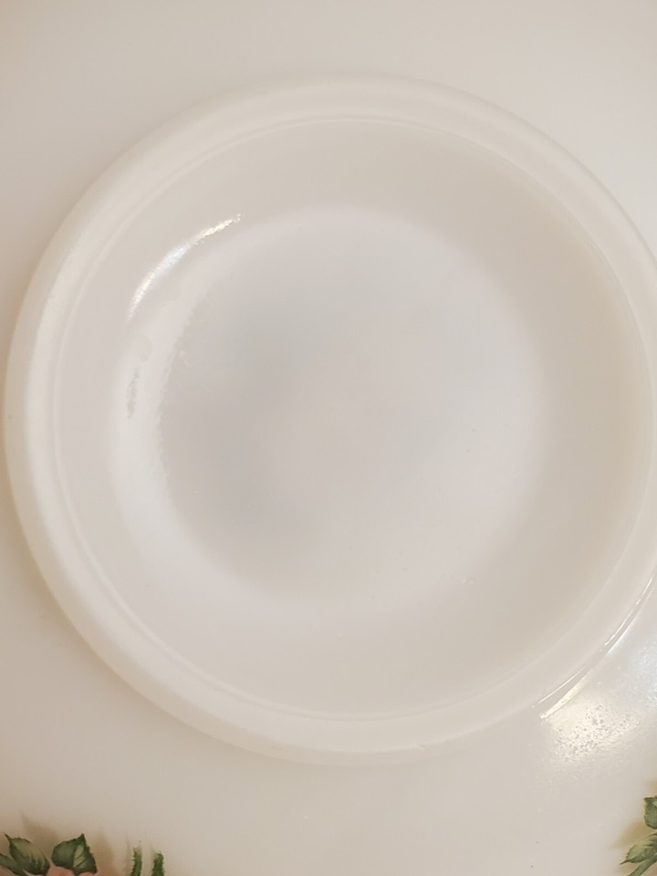 White Sheer Milk Glass Bowl With Painted Roses Gold Rim | eBay