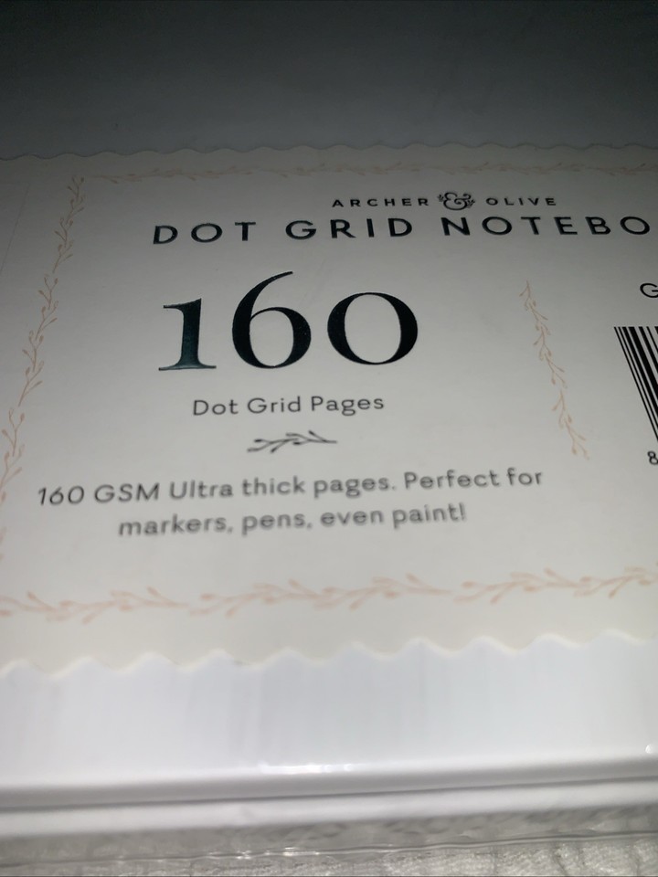 Archer & Olive Dot Grid Notebook Ultra-Thick 160 gsm Pages NEW IN BOX ...