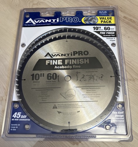 Avanti Circular Saw Blade Fine Finish 10 in. x 60 Tooth Carbide Blue 2 ...