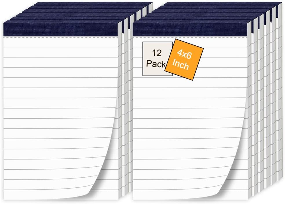 12Pack Note Pads 4x6 Inch Small Lined Writing Memo Pads Refills Easy ...