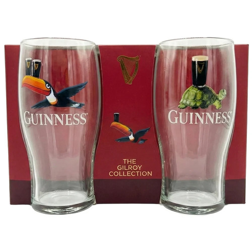 Guinness Gilroy Toucan Fling Bird & Tortoise Turtle Pint 20 oz Glass ...