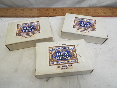 3 Boxes William Mitchell's Rex 0893 / 4 Bronze Dip Pen Nibs Calligraphy ...