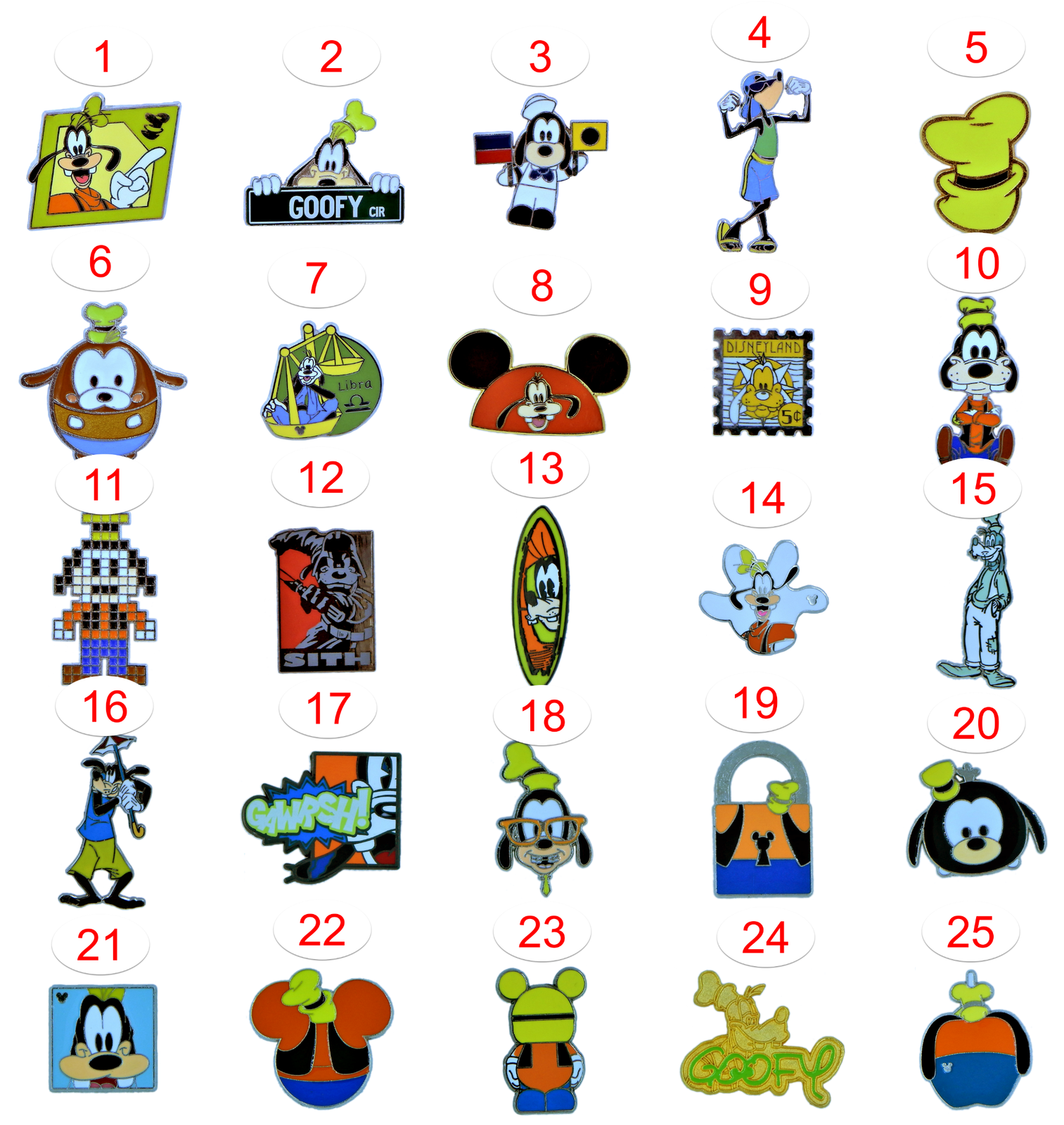 Goofy Individual Pin Walt Disney World Theme Parks Trading Pins ~ Brand ...