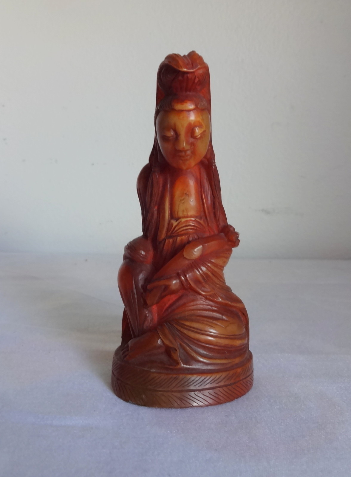 Vtg Hand Carved Ox Horn Buddha Guanyin Statue Figurine – One of a Kind ...