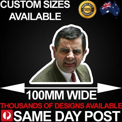 MR BEAN DISGUST FACE 100mm Wide Vinyl Car Sticker Decal Funny Meme ...