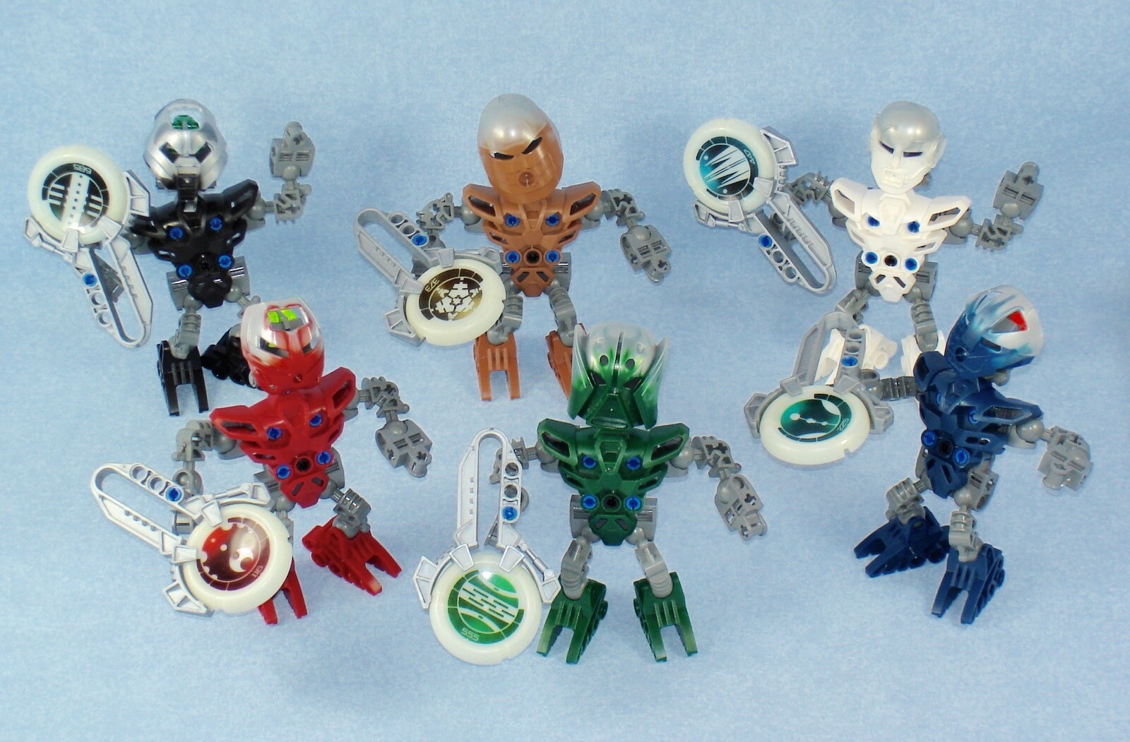Lego Bionicle METRU NUI MATORAN (8607 ~ 8612) with Glow in the Dark ...