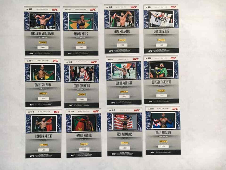 2021 PANINI UFC INSTANT UFC GLOBAL SENSATIONS 24 CARD SET 660 SETS MADE ...