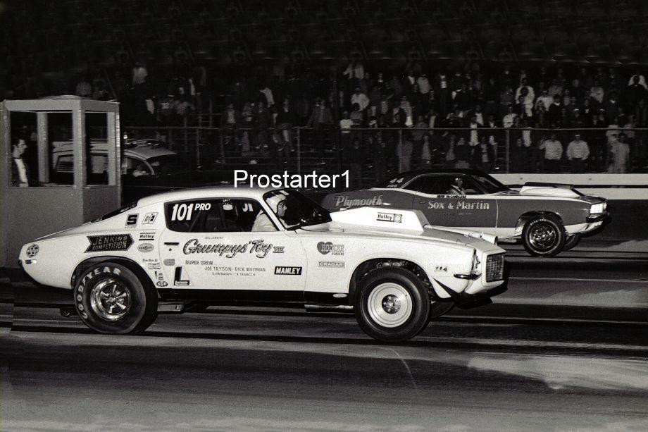 4x6 B&W Drag Racing Photo Bill GRUMPY Jenkins Pro Stock Chevy Camaro ...
