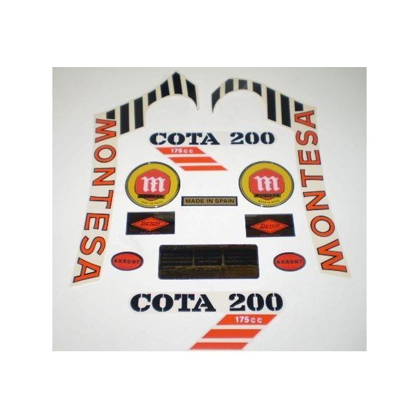 MONTESA COTA 123 DECALS FULL KIT NEW MONTESA COTA 200 DECALS KIT NEW ...