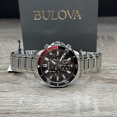 Bulova Men's Stainless Steel Chronograph Unidirectional Bulova Men's Stainless Steel Chronograph Unidirectional