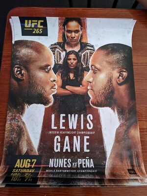 UFC 265 18x24 Promotional Poster featuring Lewis, Game, Nunes and Pena ...