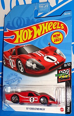 Hot Wheels New For 2021 HW Race Day #106 '67 Ford GT-40 Mk.IV Red w ...