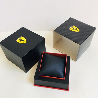 FERRAR Watch Box Black ( 4.25"x4.25"x3.5")Paper & wood AUTHENTIC EMPTY ...