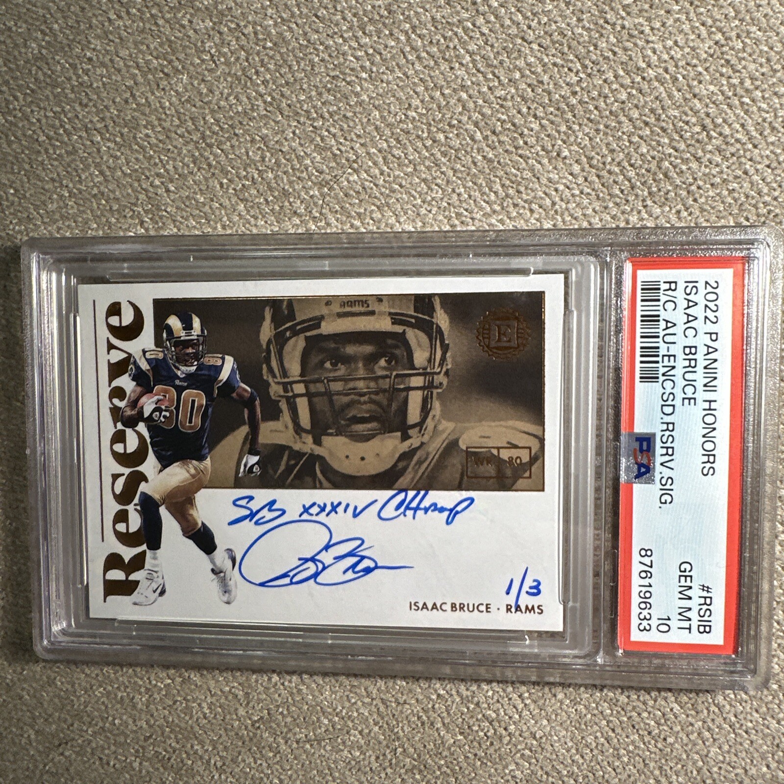 2022 Panini Honors Recollection Collection Isaac Bruce Autograph # 1/3 ...